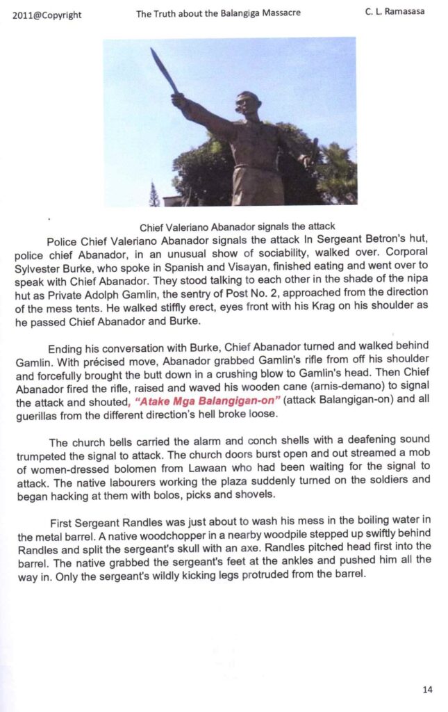 Balangiga Massacre, Crisologo Ramasasa, pg14 – Philippine-Sailor