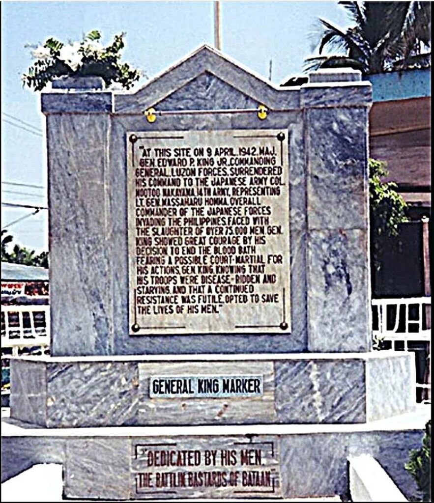 Gen. King, Bataan Surrender Memorial Marker – Philippine-Sailor